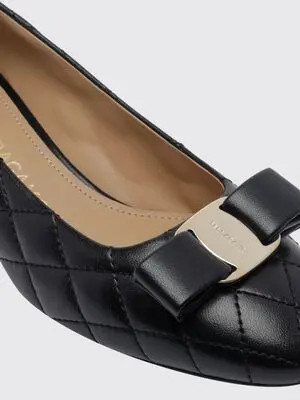 FERRAGAMO Vara Low-heeled Court Shoes In Quilted Nappa Leather