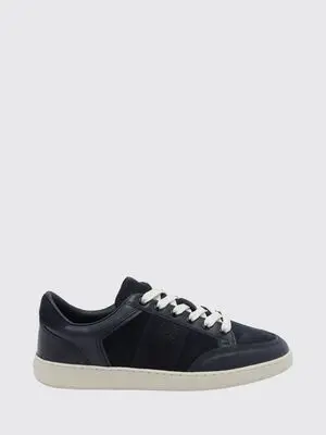 FERRAGAMO Gancini Low-top Sneakers In Calfskin And Nubuck Leather - Blue