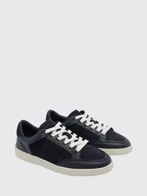 FERRAGAMO Gancini Low-top Sneakers In Calfskin And Nubuck Leather