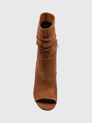 Michael Kors Peep-toe Ruched Suede Heeled Boots