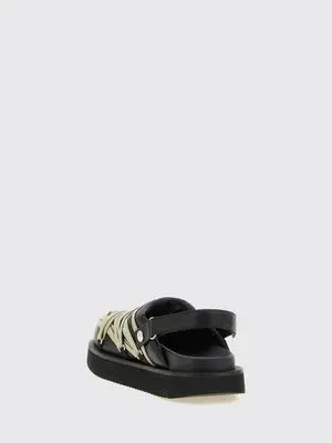 Rick Owens Leather Slingback Shoes With Velcro Strap - Black
