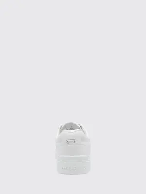 FERRAGAMO Calfskin Leather Sneakers With Gancini Logo And Perforated Toe