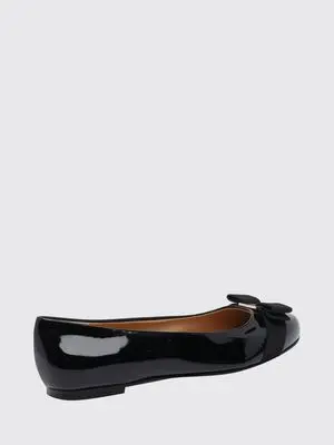FERRAGAMO Patent Leather Varina Ballet Flats With Iconic Bow
