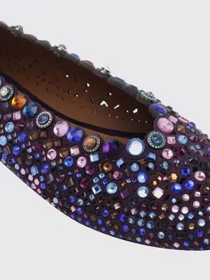 Kurt Geiger Crystal-embroidered Leather Ballet Flats