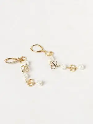 Valentino Garavani Vlogo Signature Pearl And Crystal Drop Earrings