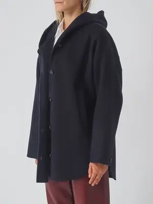 Max Mara Single-breasted Virgin Wool Hooded Coat