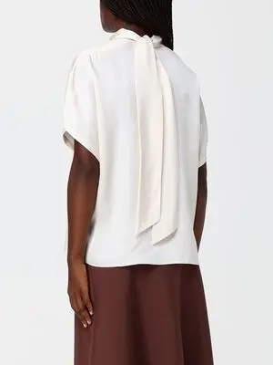 Brunello Cucinelli Silk Blouse With Tie Detail - Beige