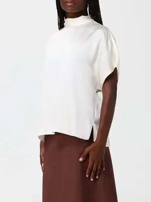 Brunello Cucinelli Silk Blouse With Tie Detail - Beige