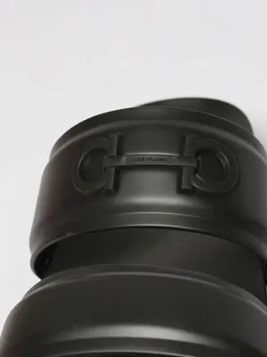 FERRAGAMO Embossed Gancini Logo Rubber Flat Sandals