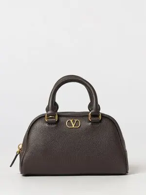 Valentino Garavani Vlogo Signature Mini Boston Bag In Grained Leather - Brown
