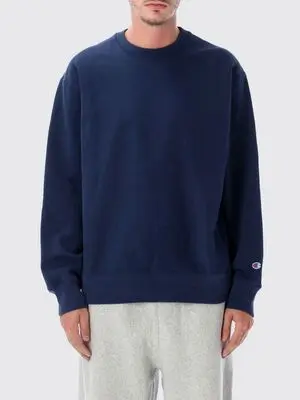 Champion Cotton Crewneck Sweatshirt With Dropped Shoulders - Blue