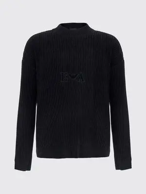 Emporio Armani Cotton Blend Crewneck Jumper With Tone-on-tone Logo