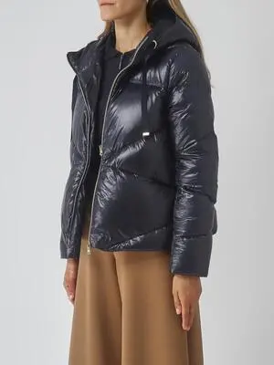 Herno Short Hooded Down Jacket In Water-repellent Ultra-light Nylon