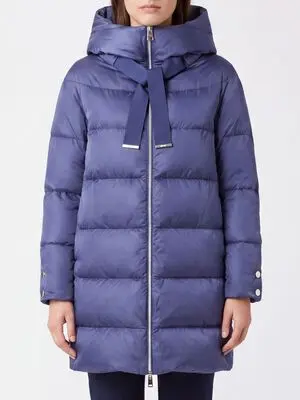 Herno A-shape Short Hooded Down Jacket In Quilted Technical Satin