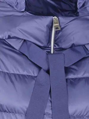 Herno A-shape Short Hooded Down Jacket In Quilted Technical Satin