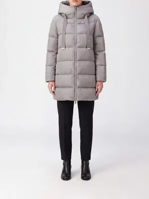 Herno A-shape Short Hooded Down Jacket In Quilted Technical Satin - Pearl