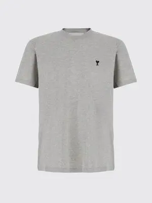 AMI Paris Crewneck Cotton T-shirt With Embroidered De Coeur Logo And Dropped Shoulders