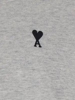 AMI Paris Crewneck Cotton T-shirt With Embroidered De Coeur Logo And Dropped Shoulders