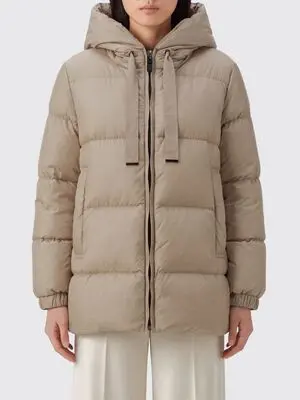 Max Mara Short Down Jacket With Hood - Beige