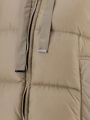 Max Mara Short Down Jacket With Hood - Beige