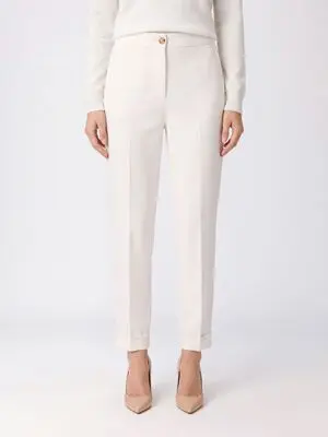 Max Mara Mid-rise Slim-fit Cropped Technical Jersey Trousers - White