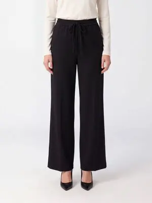 Max Mara Mm Max Mara Wide-Leg Jersey Drawstring Waist Trousers Black