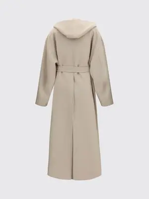 Sportmax Pure Virgin Wool Hooded Long Robe Coat - Beige