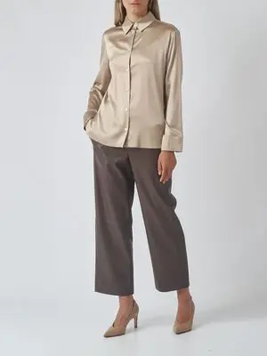 Max Mara Cropped Straight-leg Trousers In Faux Leather With Elastic Waist