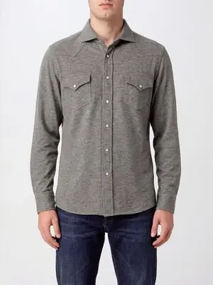 Brunello Cucinelli Cashmere Blend Knit Shirt With Patch Pockets