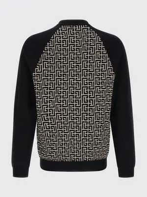 Balmain Slim Fit Crewneck Jumper With Geometric Print