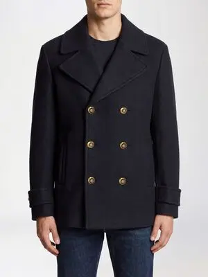 Balmain Double-breasted Virgin Wool Blend Caban Coat