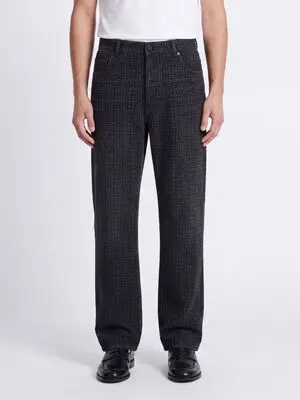 Balmain Straight Fit Pb Monogram Jacquard Denim Jeans