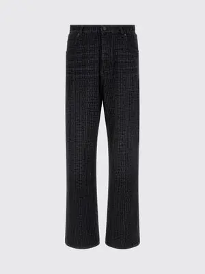 Balmain Straight Fit Pb Monogram Jacquard Denim Jeans