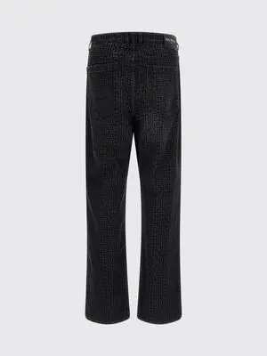 Balmain Straight Fit Pb Monogram Jacquard Denim Jeans