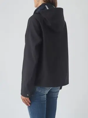 K-WAY Bleizou Hooded Waterproof Nylon Jacket With Contrast Logo Detail - Black