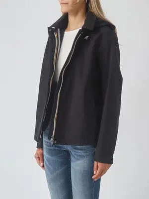 K-WAY Bleizou Hooded Waterproof Nylon Jacket With Contrast Logo Detail - Black