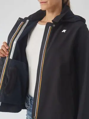 K-WAY Bleizou Hooded Waterproof Nylon Jacket With Contrast Logo Detail - Black