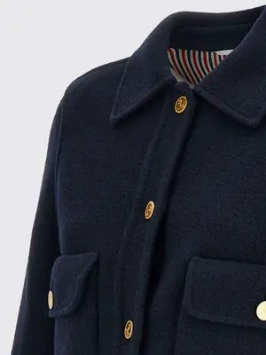 Thom Browne Single-breasted Short Coat In Pure Virgin Wool With Patch Pockets