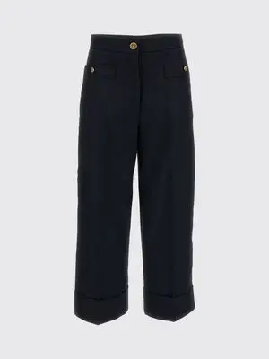 Thom Browne High-waisted Wide-leg Cropped Trousers In Virgin Wool