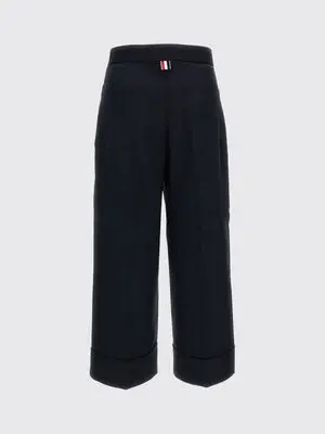 Thom Browne High-waisted Wide-leg Cropped Trousers In Virgin Wool