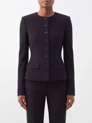 Dolce & Gabbana Slim Fit Wool Crew Neck Blazer