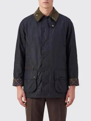 Barbour Beaufort Windproof Waxed Cotton Jacket With Velvet Collar - Blue