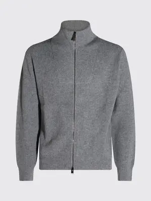 Canali Wool And Cashmere Turtleneck Zip Cardigan