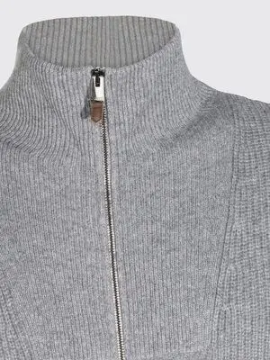 Canali Wool And Cashmere Turtleneck Zip Cardigan