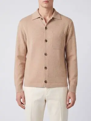 Canali Wool, Cotton And Cashmere Blend Long-sleeve Polo Shirt