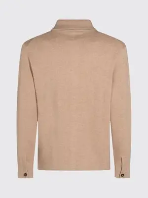 Canali Wool, Cotton And Cashmere Blend Long-sleeve Polo Shirt