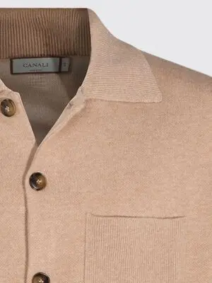Canali Wool, Cotton And Cashmere Blend Long-sleeve Polo Shirt
