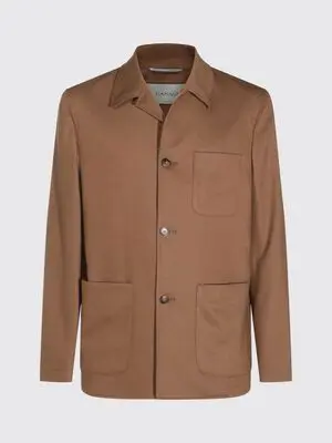 Canali Single-breasted Virgin Wool Short Coat With Patch Pockets