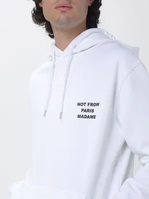 Drole De Monsieur Cotton Hoodie With Slogan Print - White