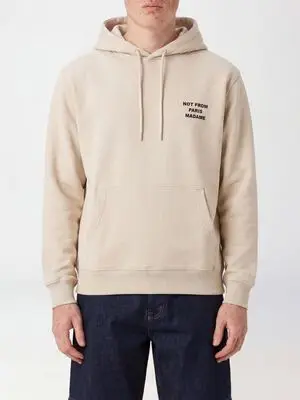 Drole De Monsieur Drôle De Monsieur Cotton Hoodie With Slogan Print Yellow Cream